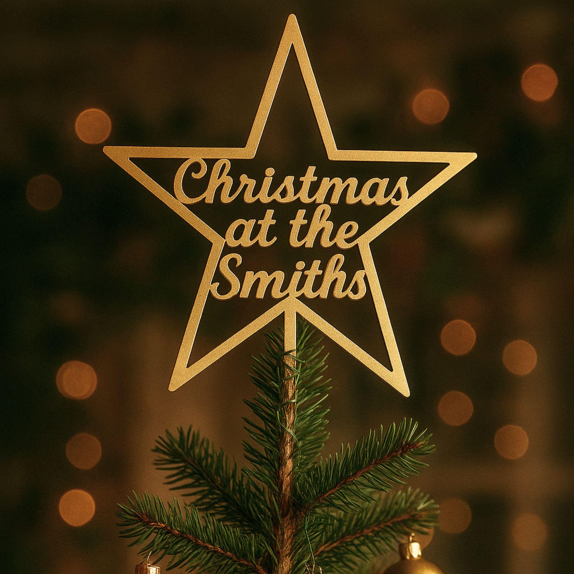 Personalized Christmas Tree Star Topper - Christmas Decoration Ornament ...