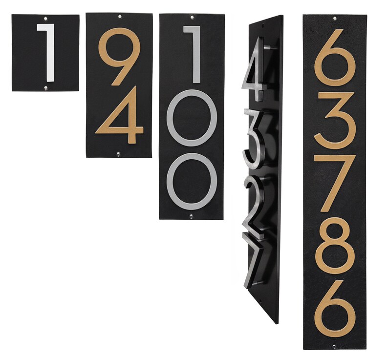 Modern Address Sign, 6 Inch Floating Number Address Sign, 1-5 Digits ...