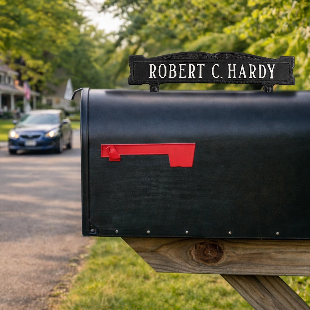Mailbox Address Sign, Two Sided Mailbox Sign, Solid Metal Address Sign ...