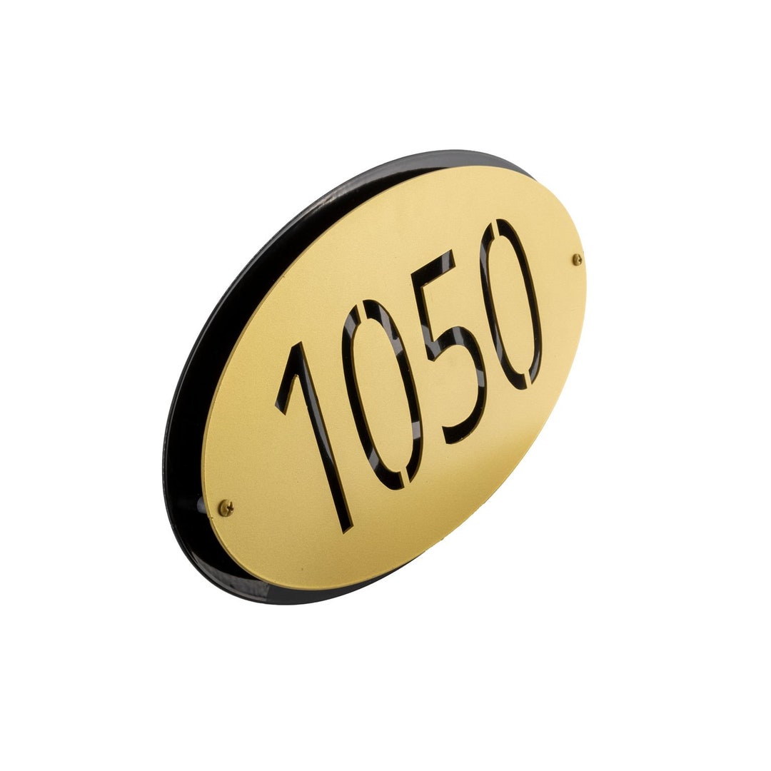 Classic Oval Floating Mount Laser Cut Sign, ONE Line Address Sign ...