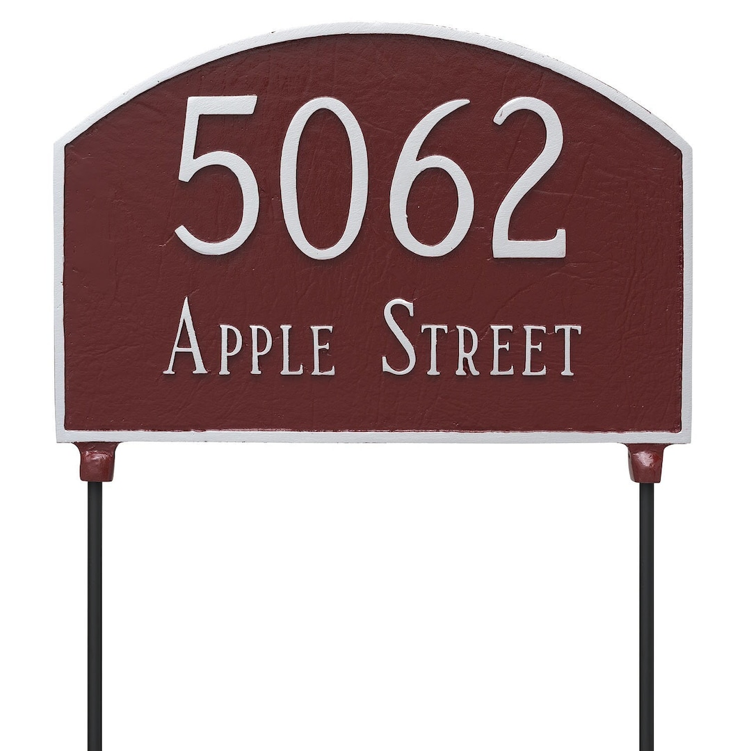 Prestige Arch Double-sided Lawn Address Plaque, TWO Line Address Sign ...