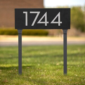 Modern Address Sign, 4 Inch Floating Number Address Sign, Horizontal ...