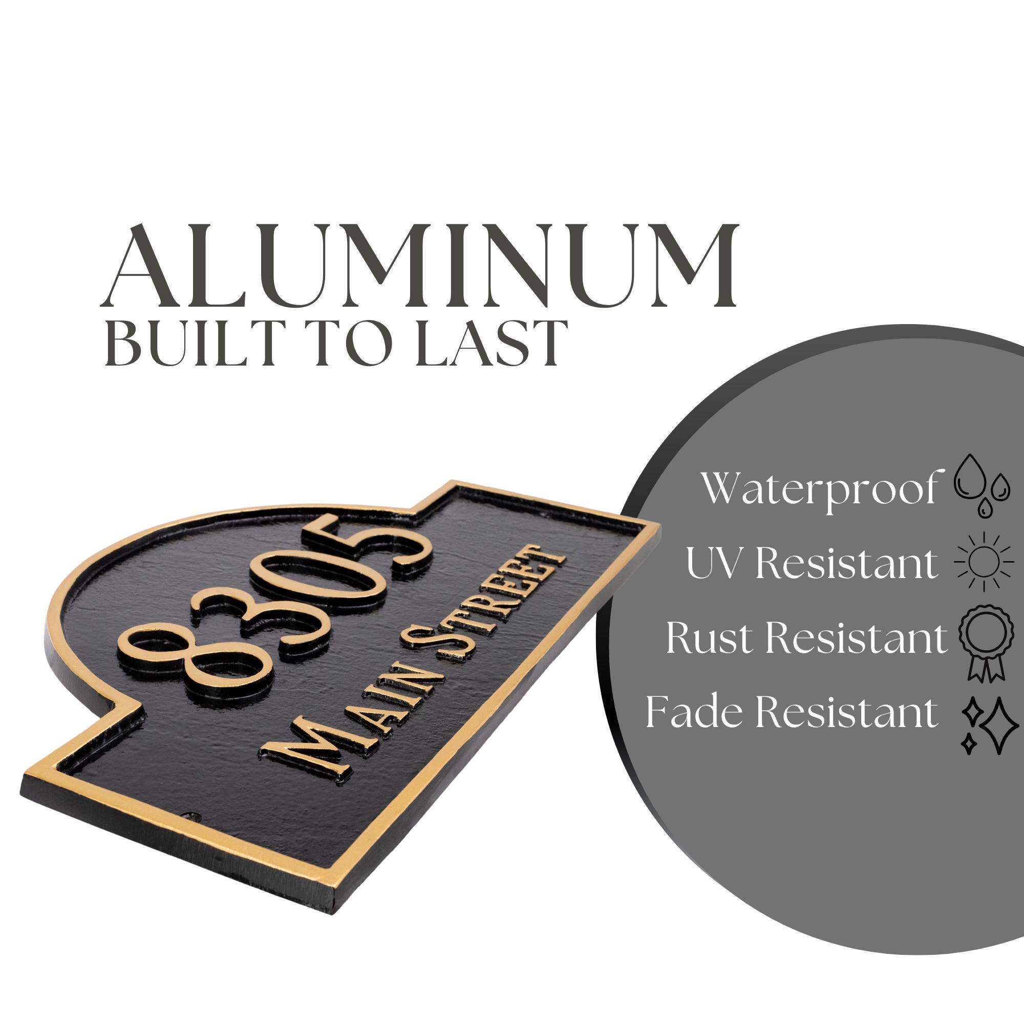 Custom Lawn Address Plaque With Stakes – Outdoor Cast Aluminum House ...