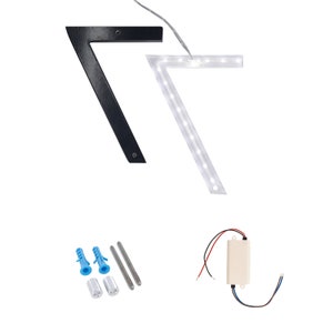 12 Inch Backlit LED Modern House Numbers, Lighted Address Number Kits ...