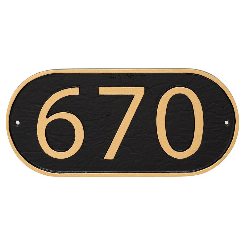 Oblong Economy Address WALL Sign Plaque, One Line Address Sign, Cast ...