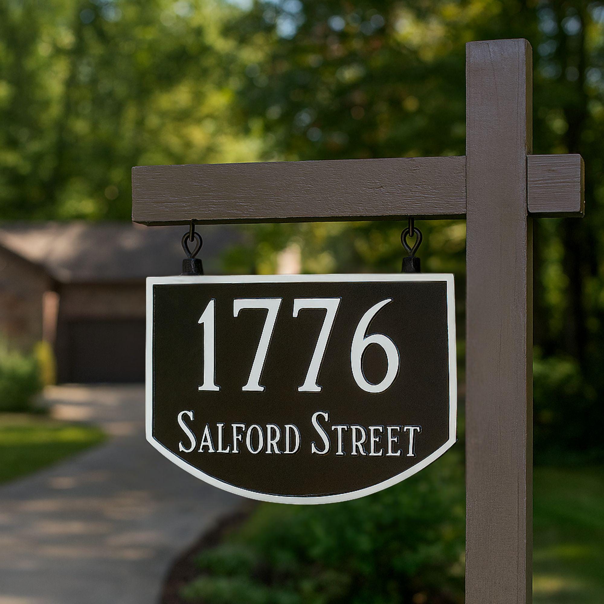 Prestige Arch Double-sided Hanging Address Plaque, TWO Line Hanging ...