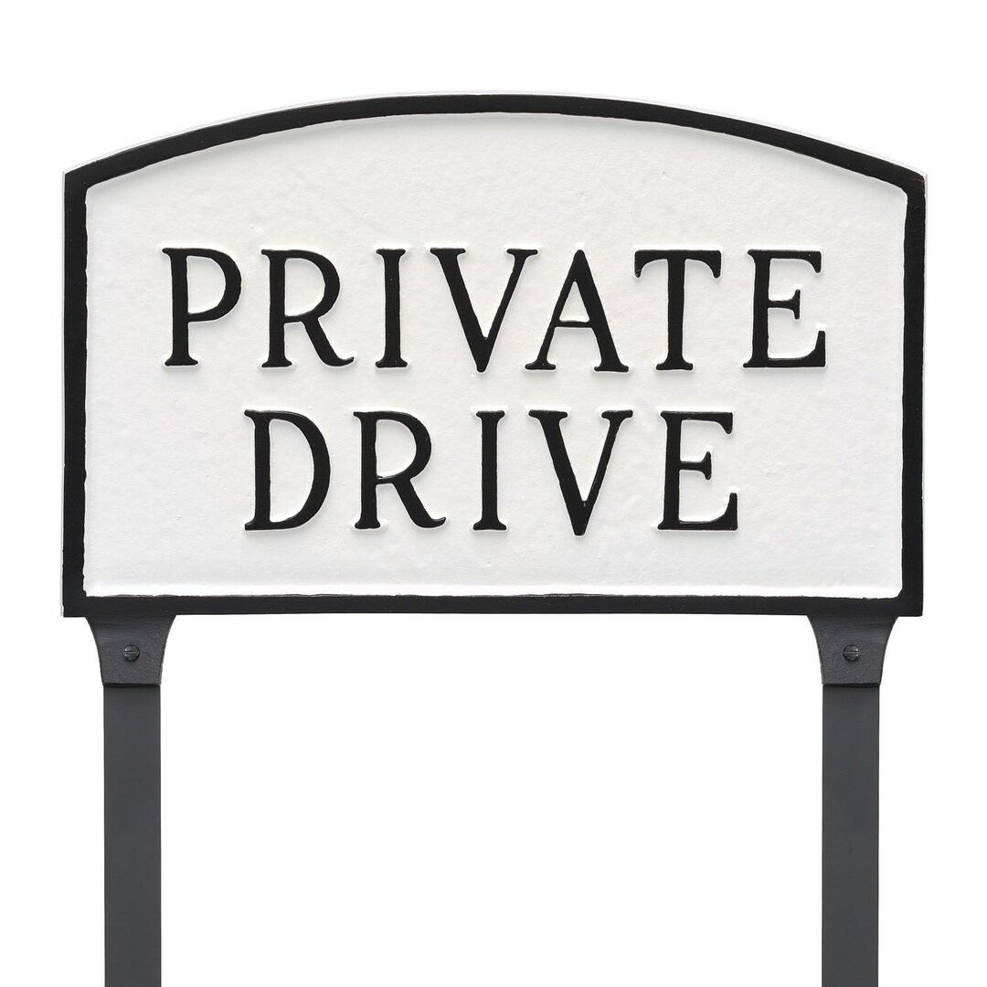 Private Drive Arch WALL or LAWN Statement Plaque Sign, Home or Business ...