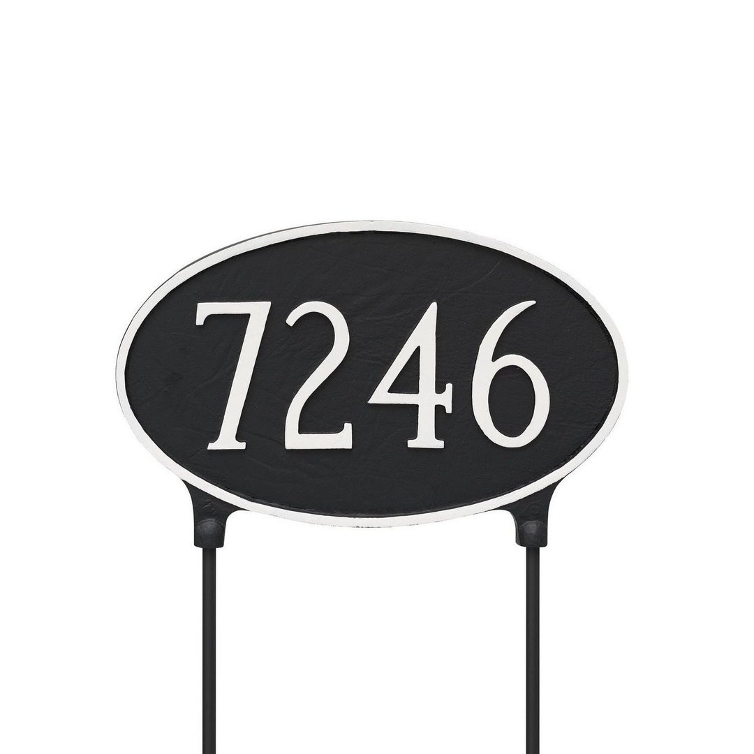 Two Sided Lawn Address Sign - Double Sided Classic Oval - 26 Color ...