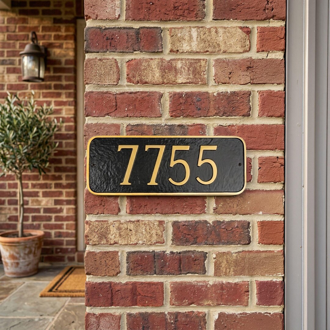 Rectangle Address Plaque - House Numbers - Address Sign - Wall or Lawn ...