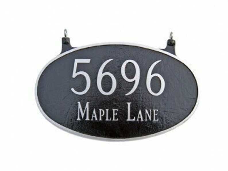 Classic Oval Double-sided Hanging Address Plaque TWO Line - Etsy