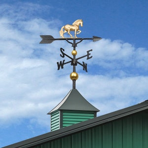 Hand Crafted Cast Metal Deluxe Horse Weathervane, Includes Roof Mount ...