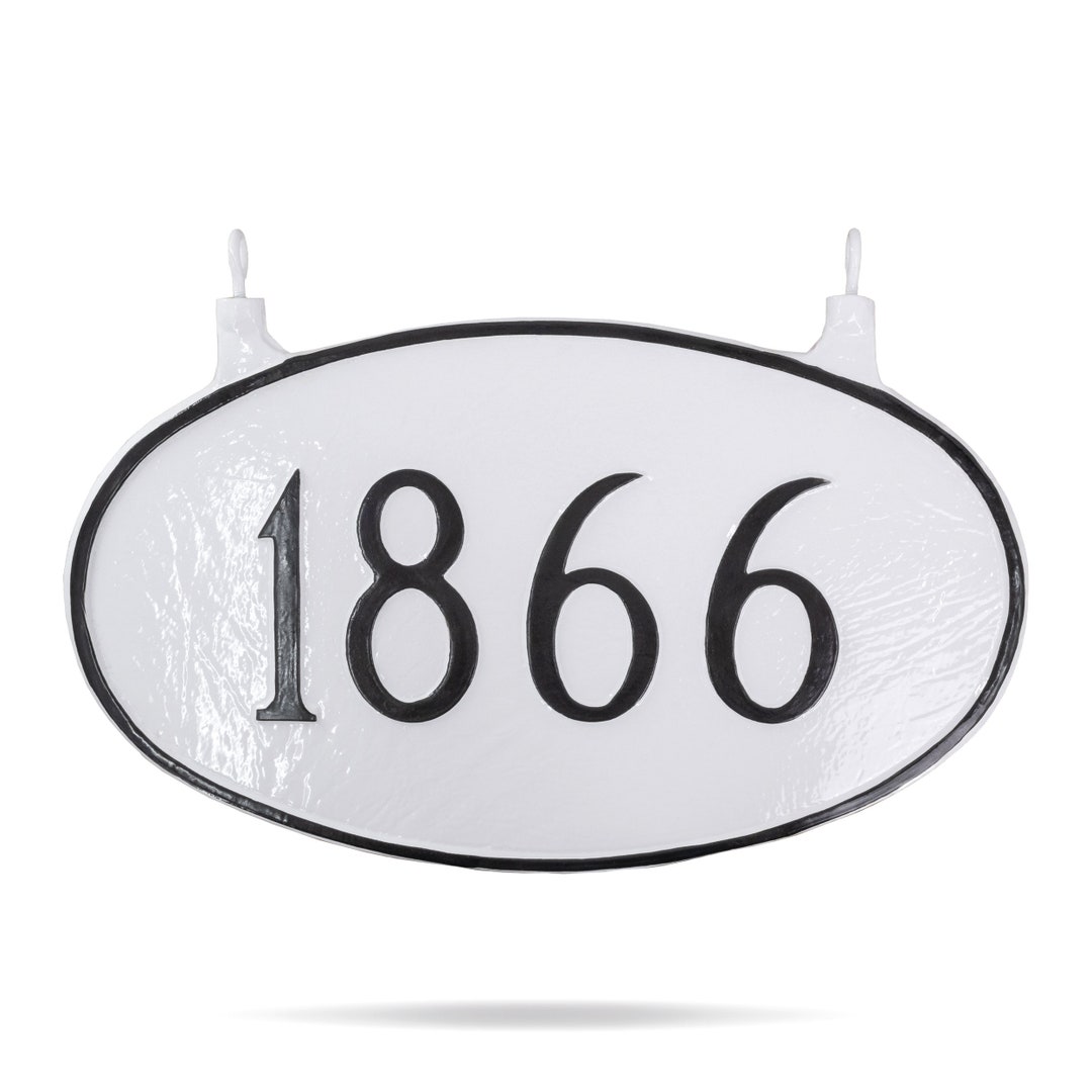 Classic Oval Double-sided Hanging Address Plaque, ONE Line Hanging ...