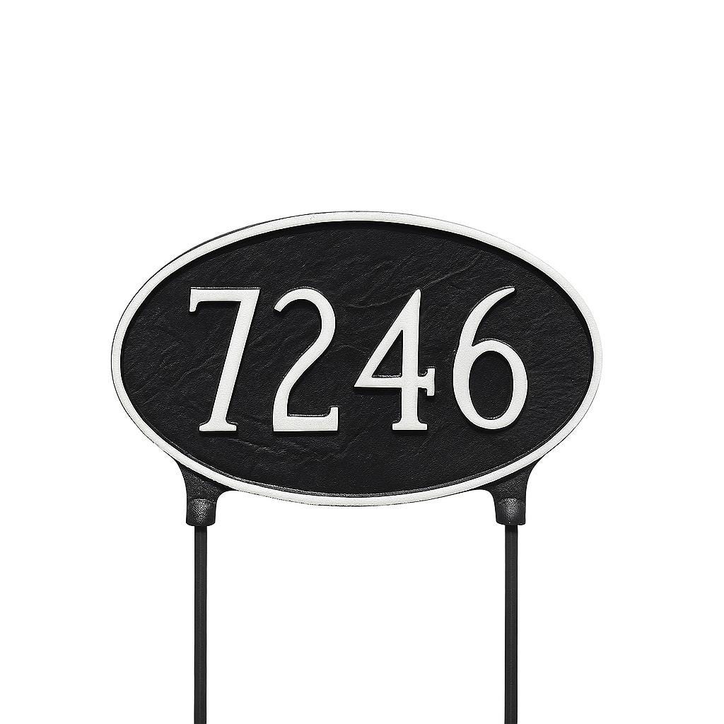 Two Sided Lawn Address Sign - Double Sided Classic Oval - 26 Color ...