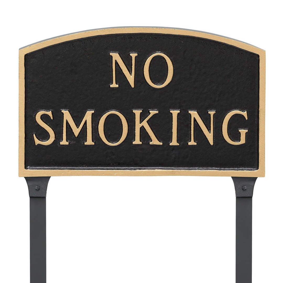 Cast Metal No Smoking Arch LAWN or WALL Statement Plaque Sign, Patio ...