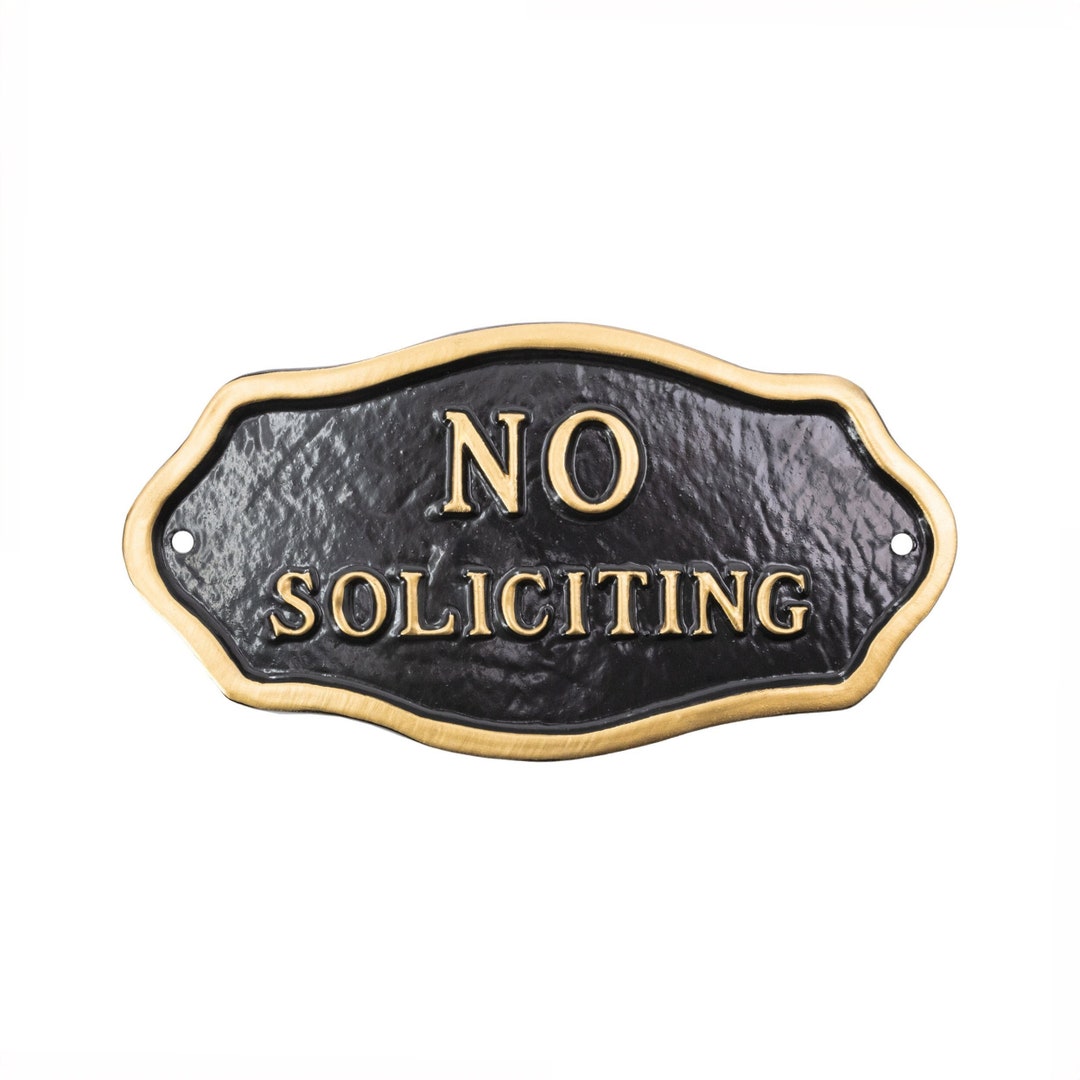 No Soliciting Wall or Lawn Statement Plaque Sign, Business or Home ...