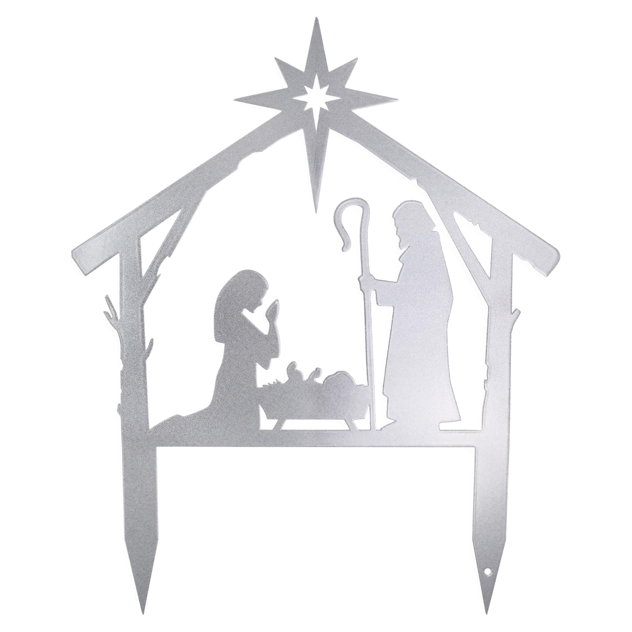 12″ Christmas Manger Outdoor Décor (8 Color Options) - Christmas ...