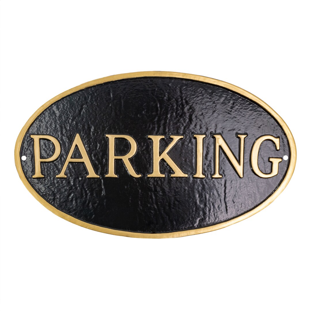 Parking Oval LAWN or WALL Statement Plaque Sign, Restaurant or Wedding ...