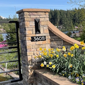 Modern Address Sign, 4 Inch Floating Number Address Sign, Horizontal ...