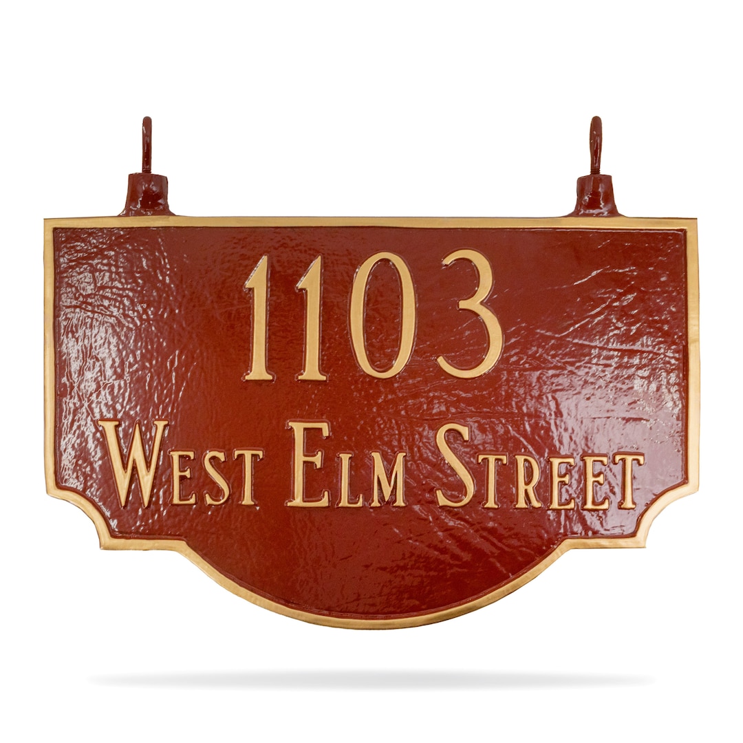Vanderbilt Double-sided Hanging Address Plaque, TWO Line Hanging ...