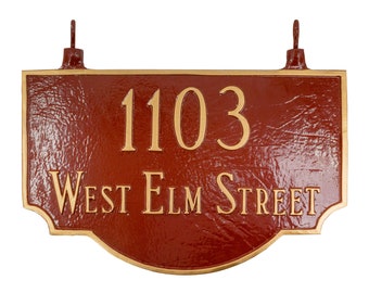 Classic Oval Double-sided Hanging Address Plaque, ONE Line Hanging ...