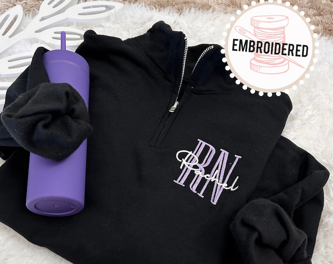 Nurse Custom Quarter Zip Sweatshirt-jerzees Nublend Quarter Zip-custom ...