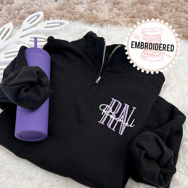 Embroidered Nurse or Doctor Acronym With Personalized Name on Quarter ...