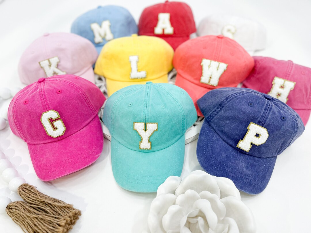 Baseball Hats With Custom Chenille Initial Caps With Chenille Patch ...