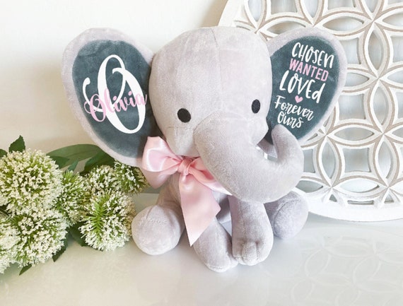 Baby Girl Adoption Elephant Keepsake Adoption Gift Baby Girl - Etsy