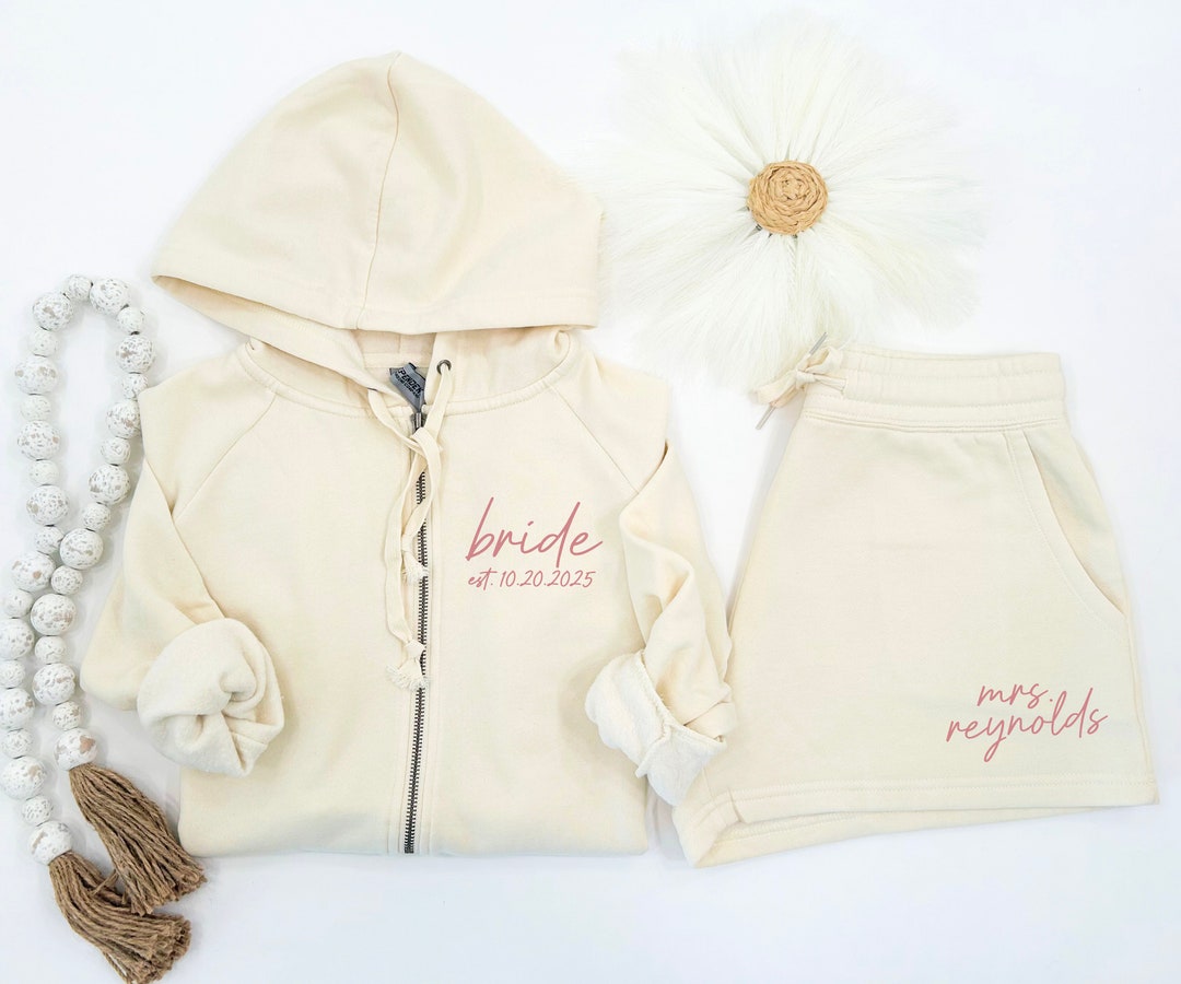 Tracksuit for Bride or Bridal Party With Title, Names or Date shorts or ...