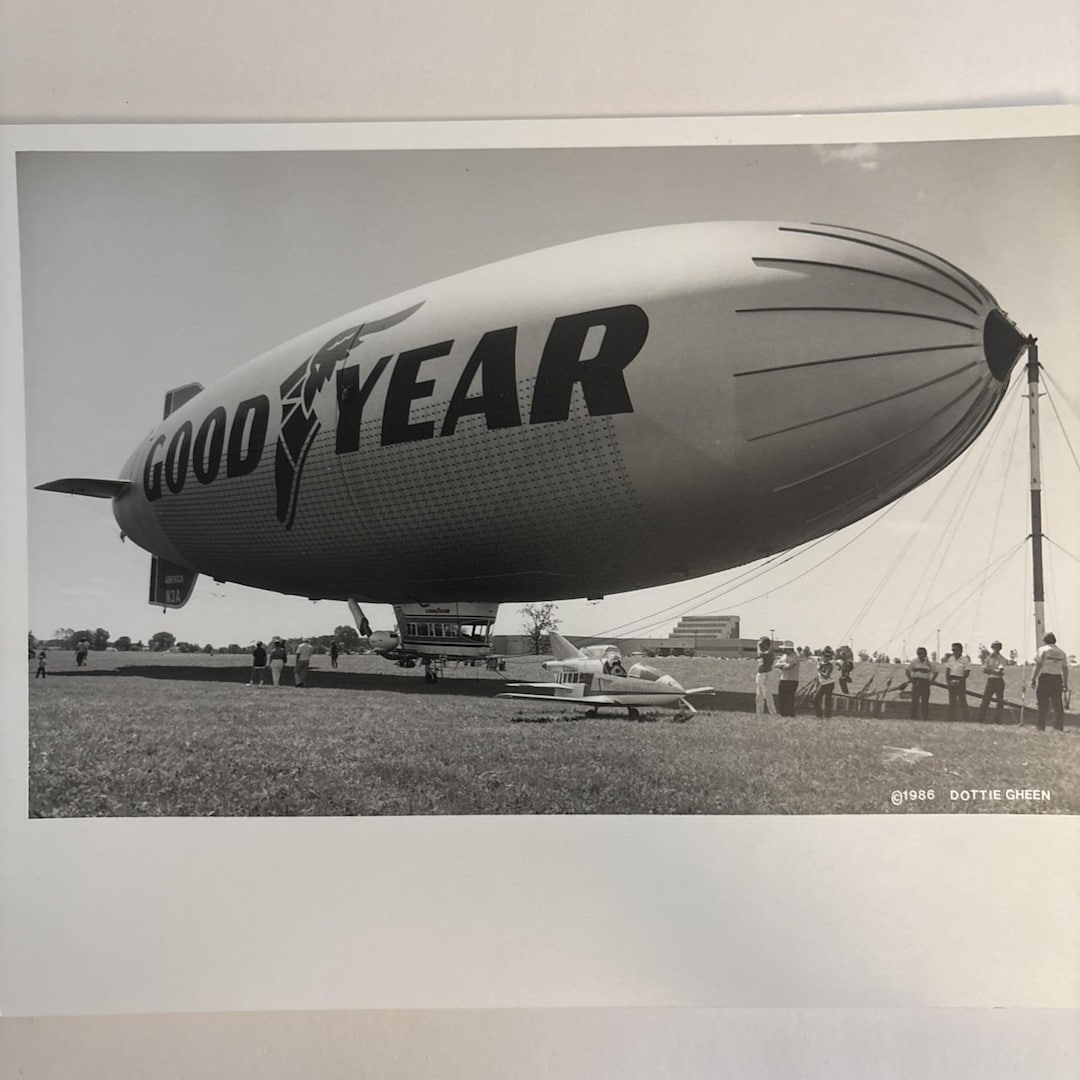 Vintage Goodyear Blimp Original Photo by Dottie Gheen Airship on Field ...