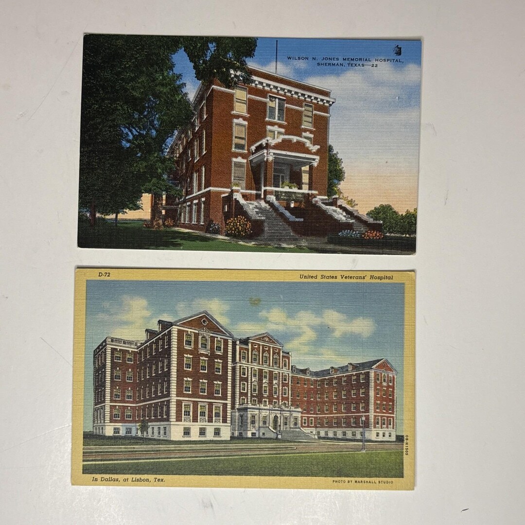 Vintage Texas Hospital Postcards Lot – Sherman & Lisbon VA Linen C ...