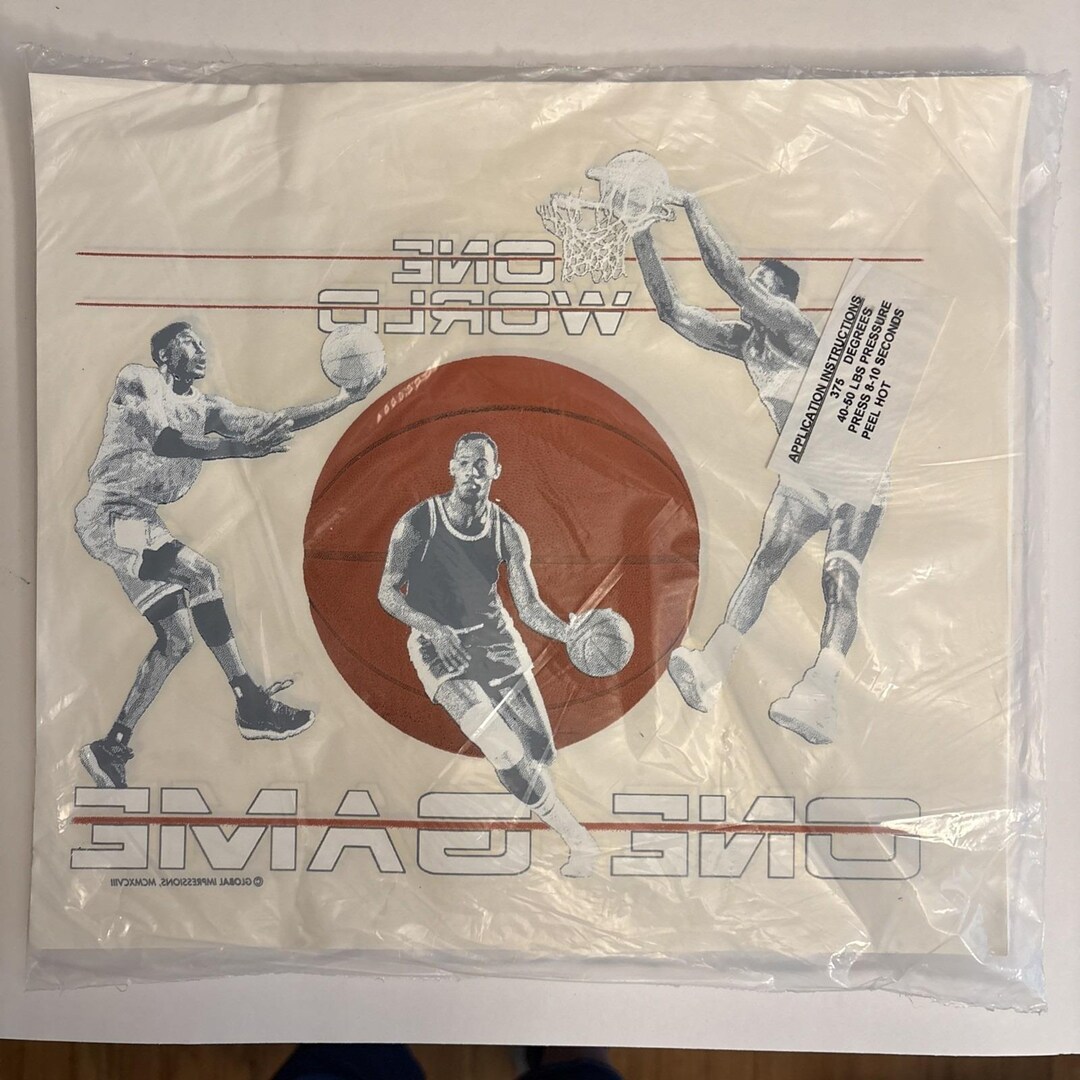 NOS Basketball Iron-on Transfers "one World One Game" 12.5x11.5 Lot of ...