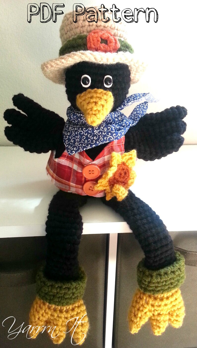 Joe the Crow PDF Crochet Pattern pumpkin Pattern NOT - Etsy