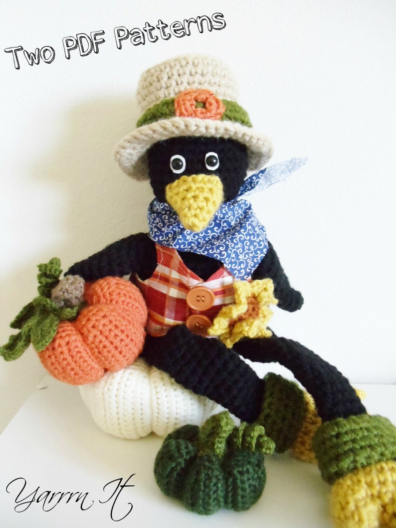 COMBO Pack Joe the Crow and Pumpkin Patch PDF Crochet - Etsy