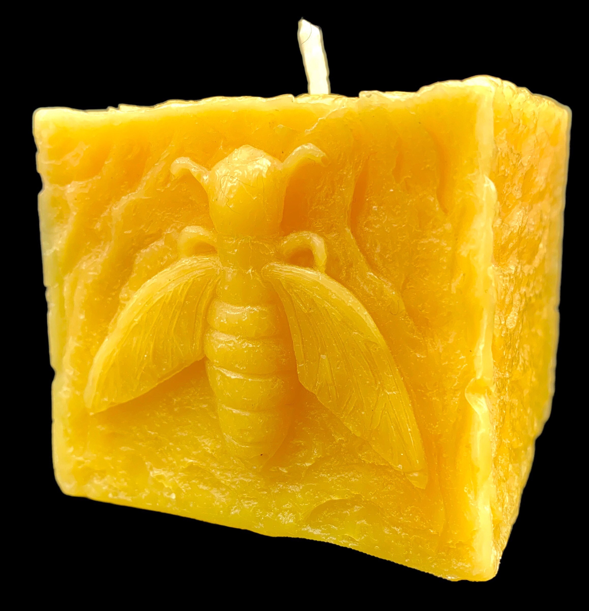 Beeswax Candle rustic Square Honey Bee pillar Candlecustom - Etsy