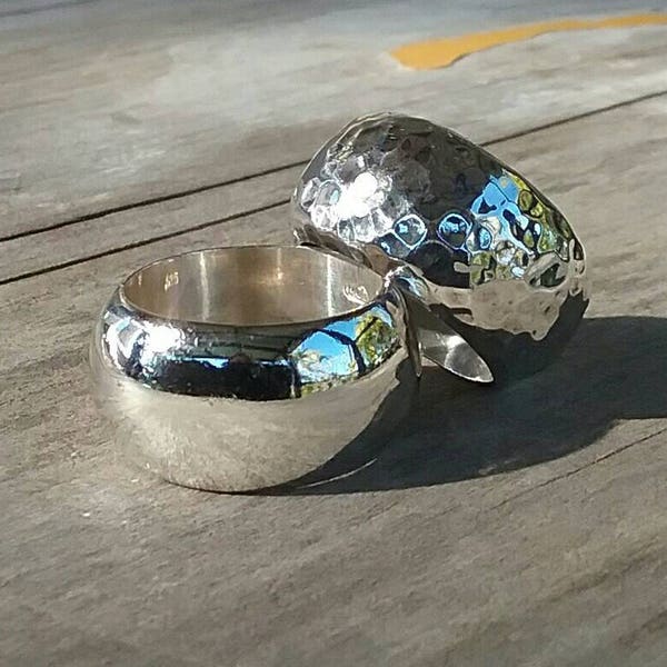 Wide Silver Ring - Etsy