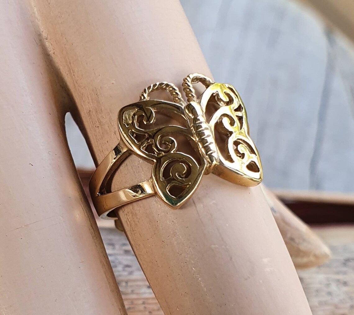 Gold Butterfly Ringsolid 9ct - Etsy