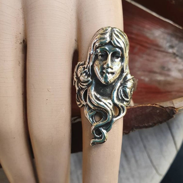 Long Silver Ring - Etsy