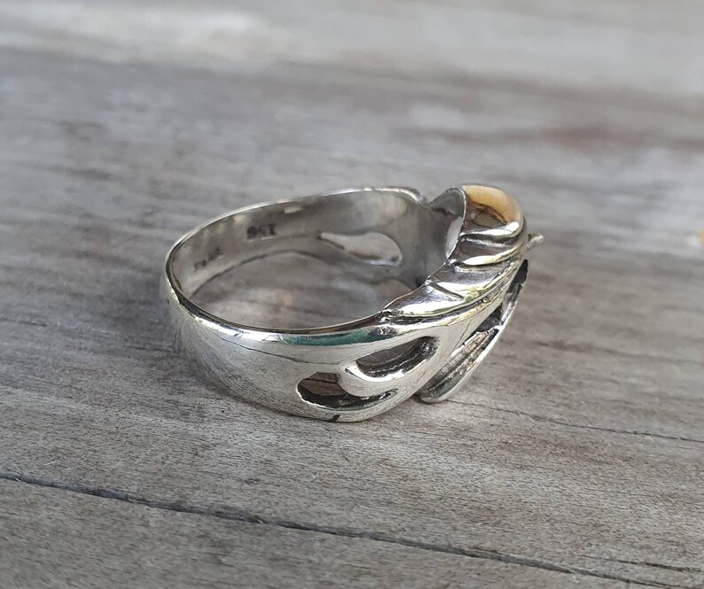 Eagle Ring,sterling Silver,garnet Ring,bird Head,red Stone M,tribal ...
