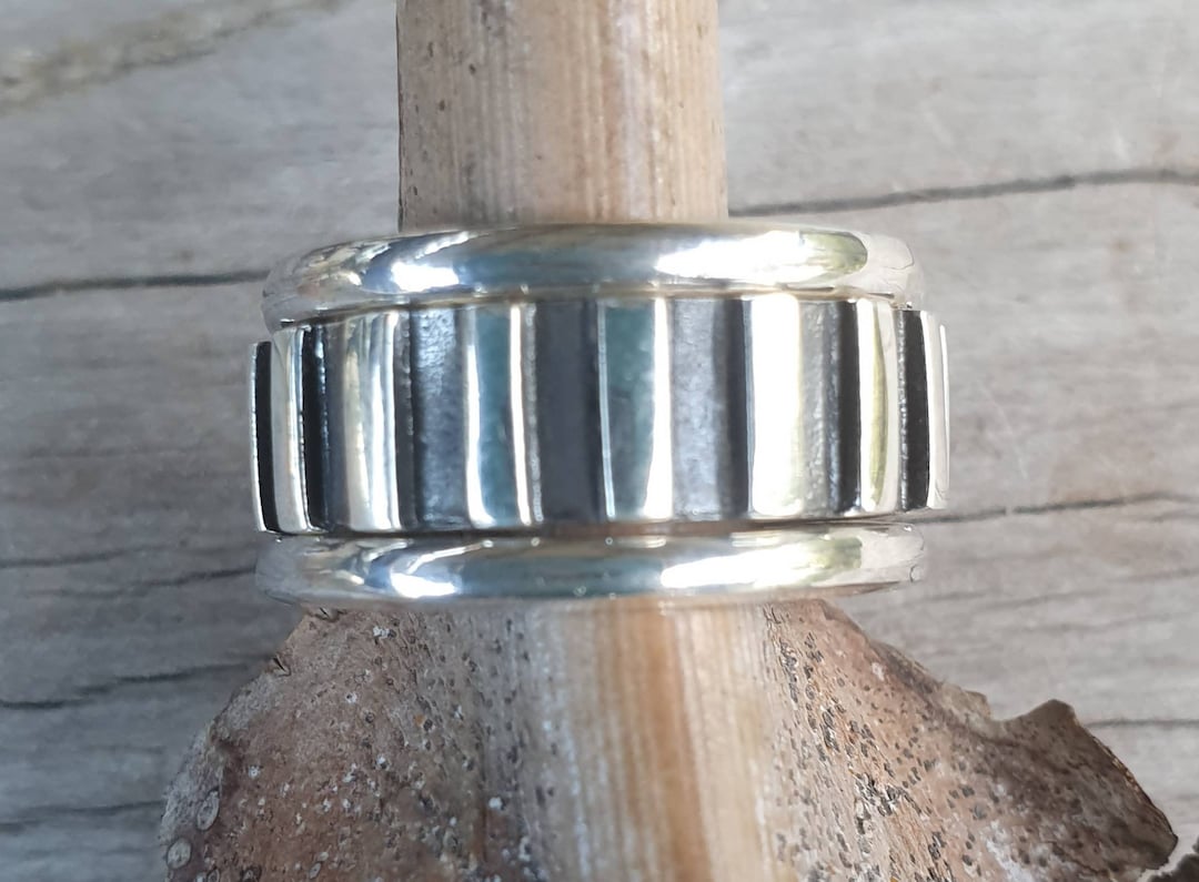 3 Stacker Rings,sterling Silver,unisex Chunky Stacker,wide Rustic Band ...