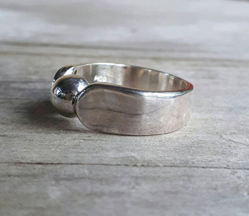 Solid Sterling Silver Ball Ring Wedding - Etsy