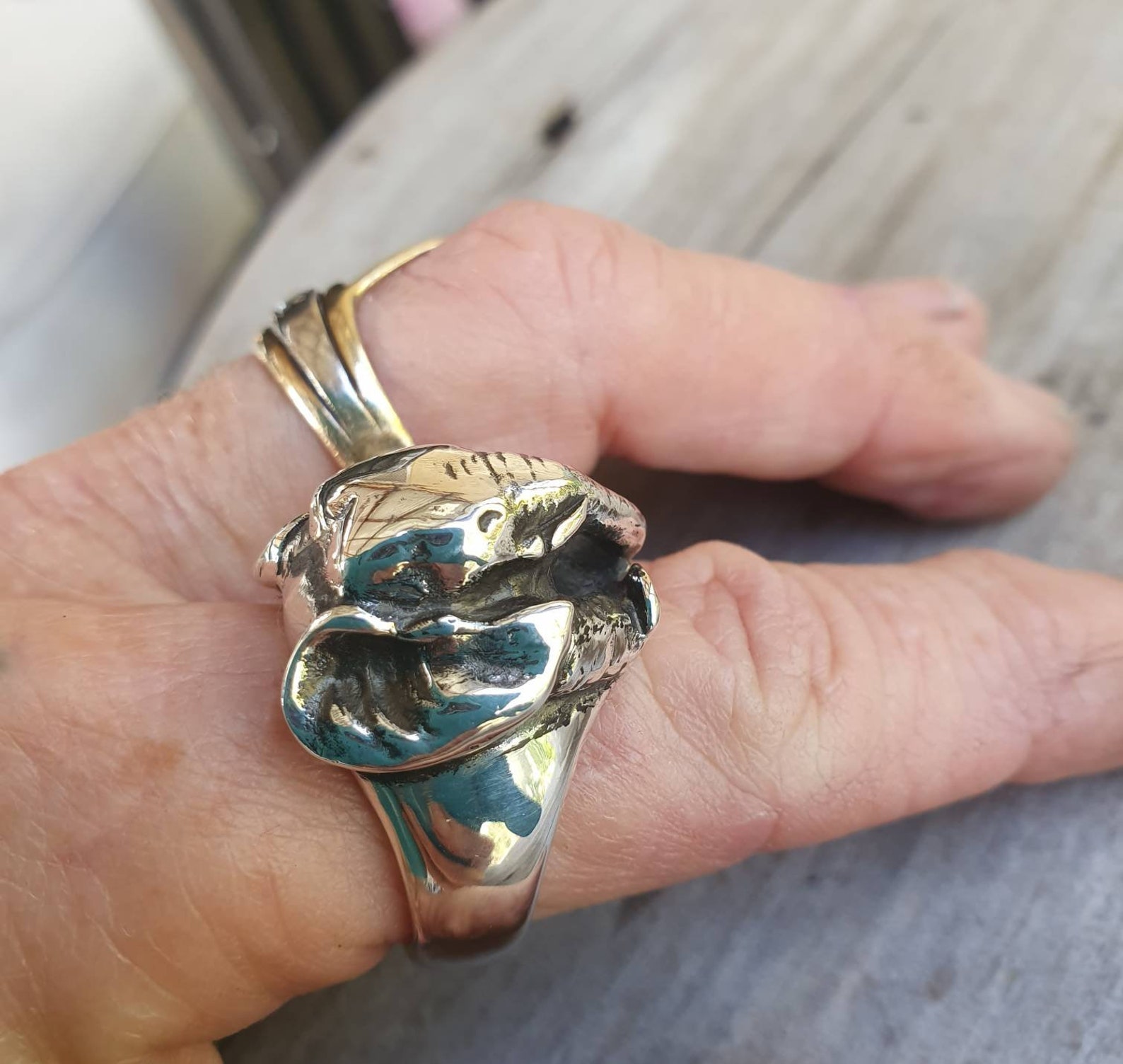 Chunky Elephantanimal Ring Sterling Silversolid Large | Etsy