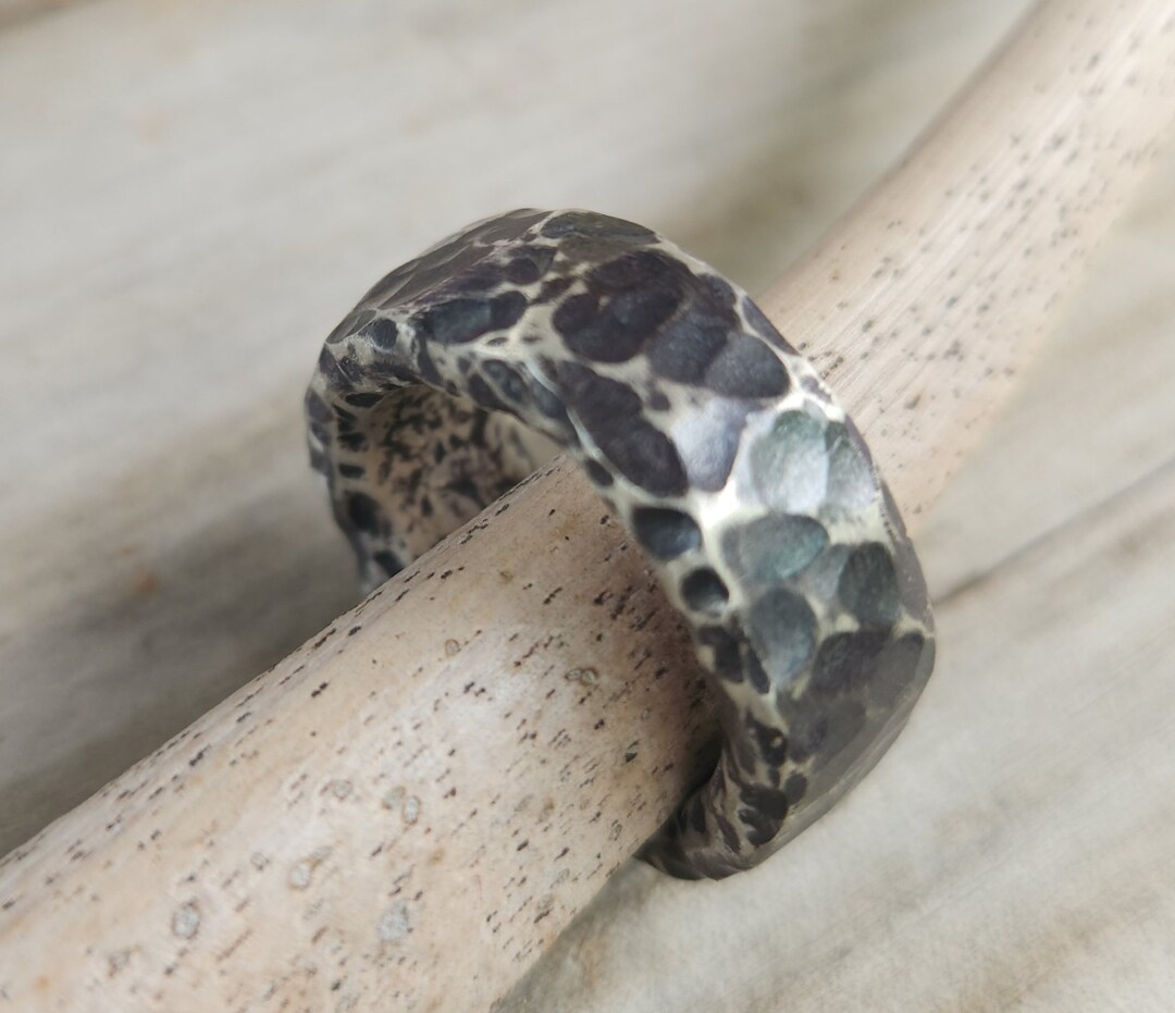 Wide Thick Rustic Mens Ring,10mm Sterling Silver Chunky Oxidized ...