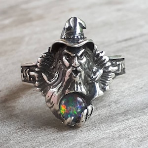 Wizard Ring Turquoise Sterling Silver Magic Fantasy Mythical Steampunk ...