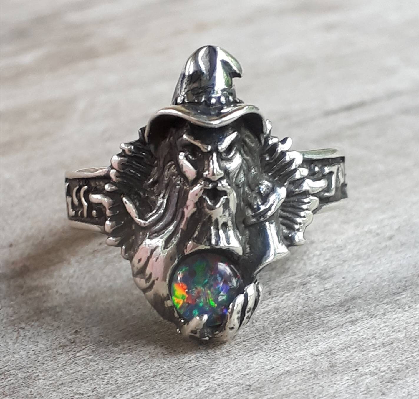 Wizard ring turquoise sterling silver magic fantasy mythical | Etsy
