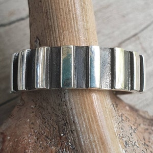 3 Stacker Rings,sterling Silver,unisex Chunky Stacker,wide Rustic Band ...