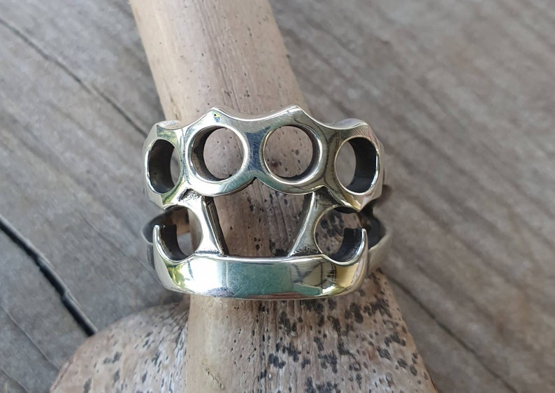 Knuckle Dustergangster Ring Sterling Silver Punk Martial - Etsy
