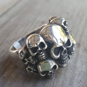 Skull Ring, Sterling Silver,chunky Unisex Steampunk,gothic,chunky Ring ...