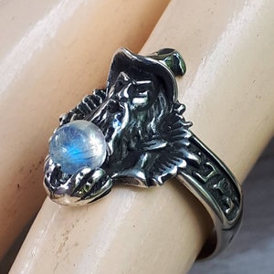 Wizard Ring Sterling Silver Labradorite Magic Fantasy Mythical ...
