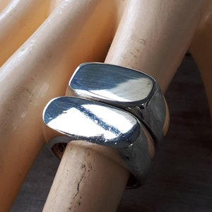 Silver Signet Ring,oval,rectangle Ring, Solid Sterling Silver Thick ...